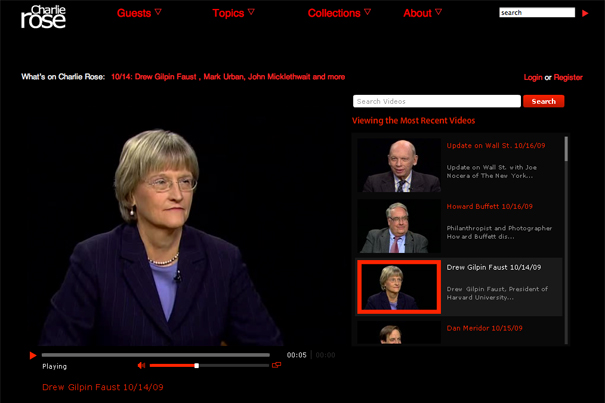 President Faust on 'Charlie Rose' — Harvard Gazette