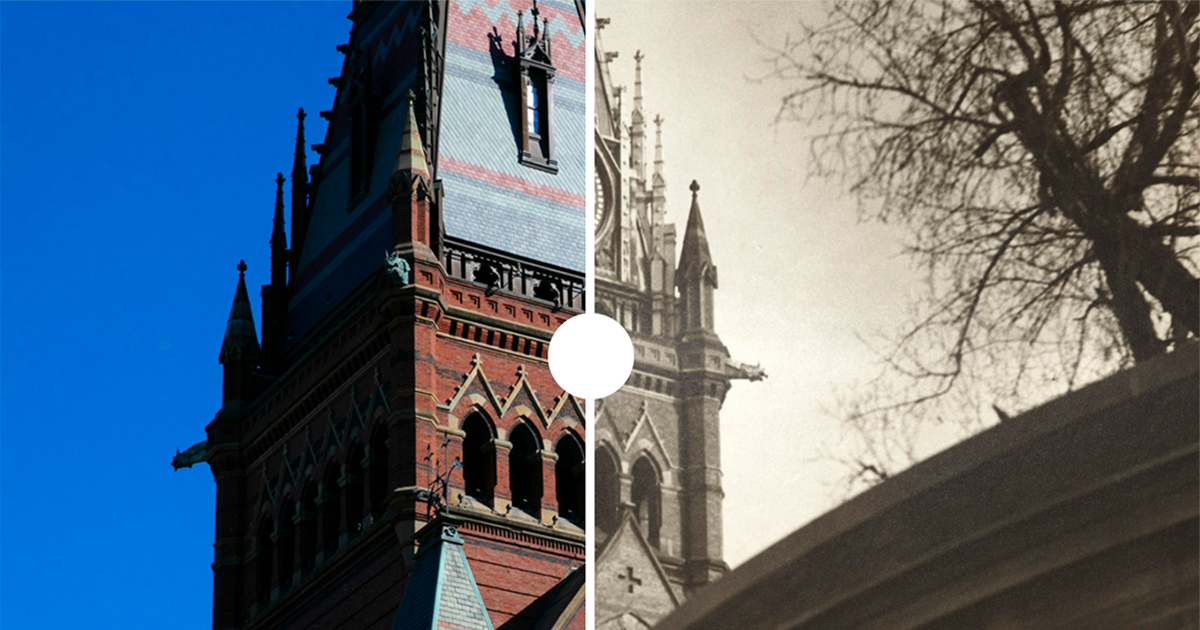 Nine Harvard buildings, two photographers, 88 years apart — Harvard Gazette