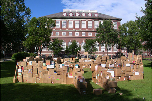 In MAC Quad, a cardboard castle — Harvard Gazette